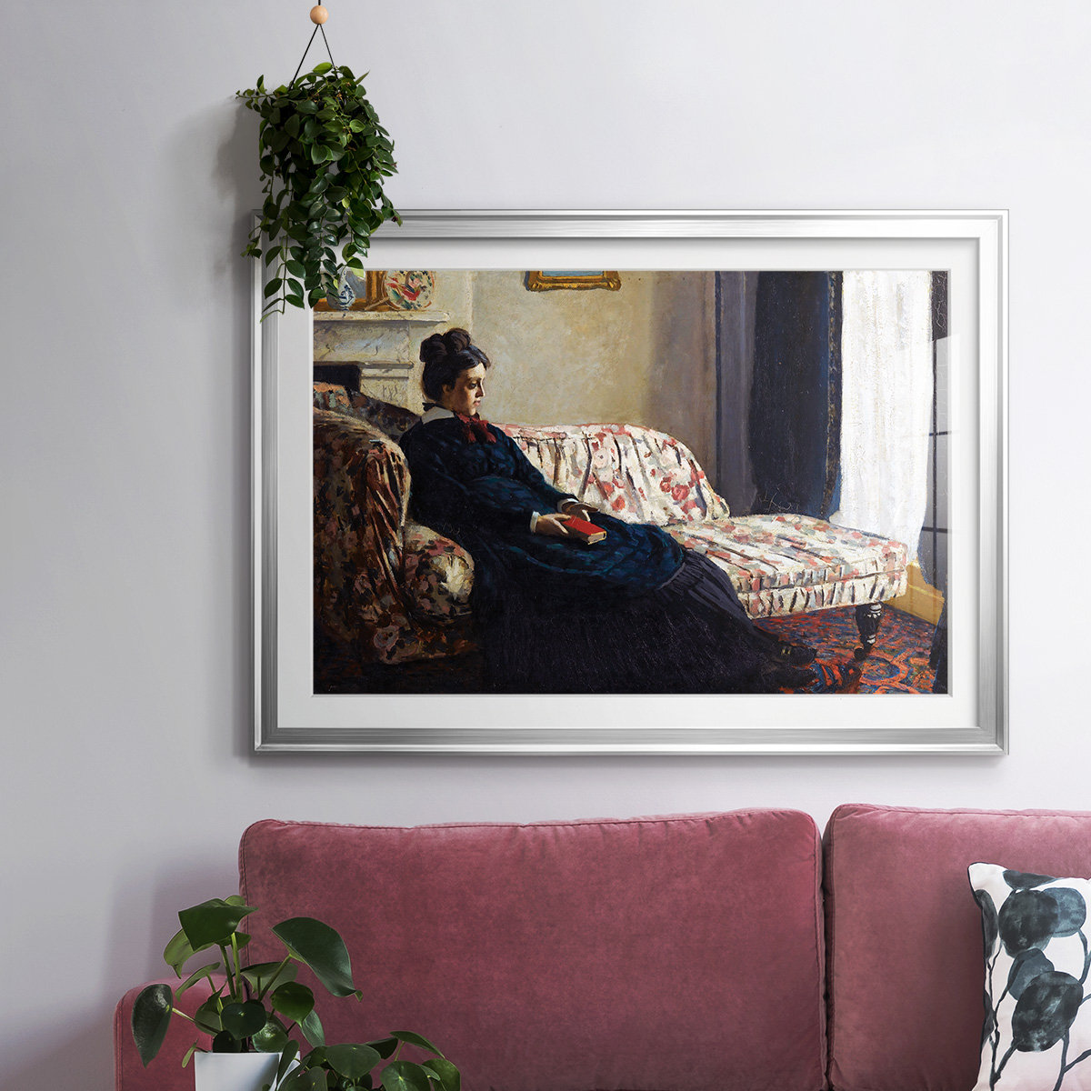 Vault W Artwork Meditation, Madame Monet Sitting on a Sofa, 1870-FramedFramed Print W Beveled ...